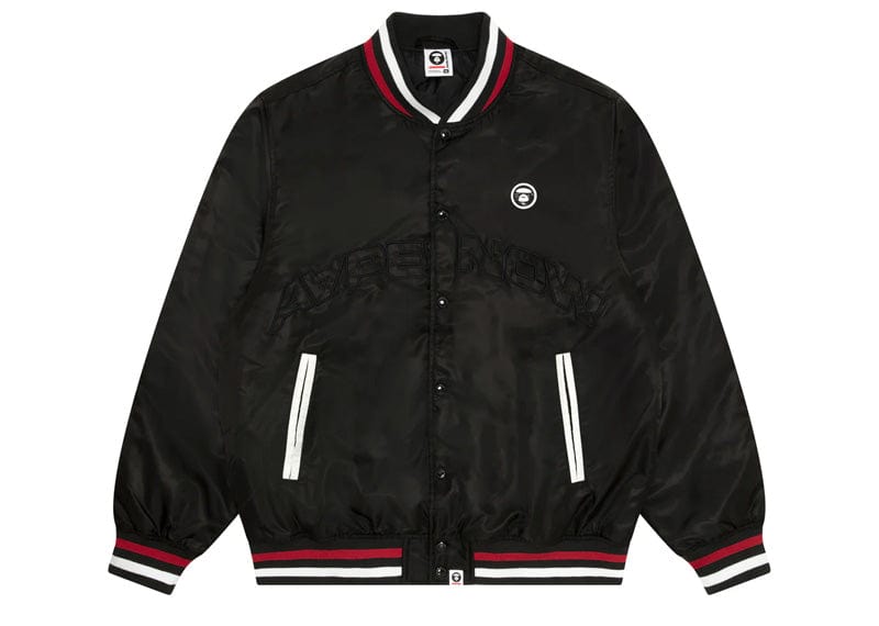 AAPE Now Moonface Baseball Jacket Black Red – Court Order