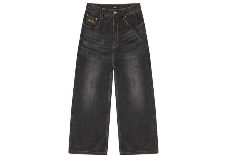 Broken Planet Wide Leg Denim Jeans Yellow/Washed Black – Court Order