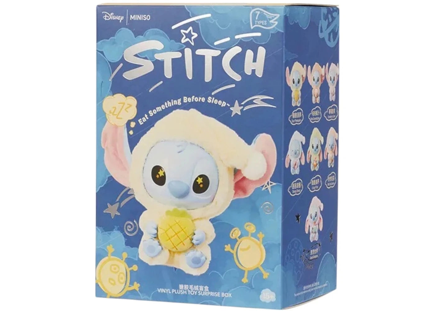 Miniso Top Toy Disney Stitch Eating Something Before Sleep Plush Keych ...