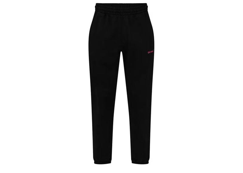 Off-White Diagonal Oval Logo Slim Sweatpants Black Fuchsia – Court Order