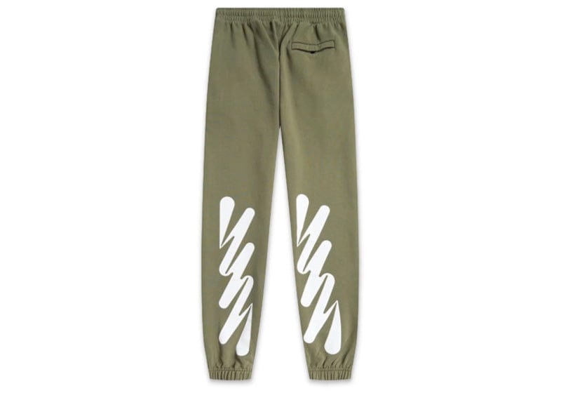 Off-White Wave Diagonal Sweatpants Army Green – Court Order