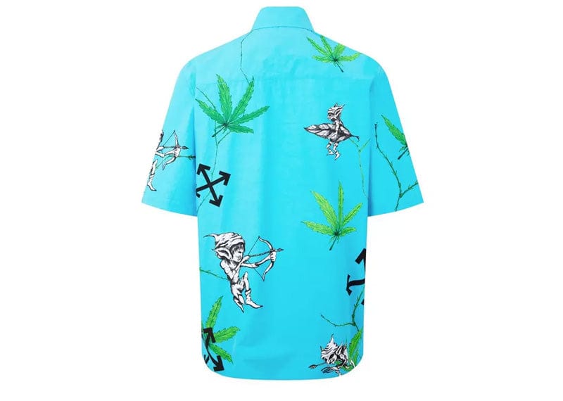 Off-White Weed Over S/S Shirt Cyan Blue Green – Court Order