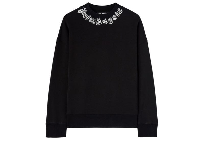 Palm Angels Neck Logo Sweatshirt Black – Court Order