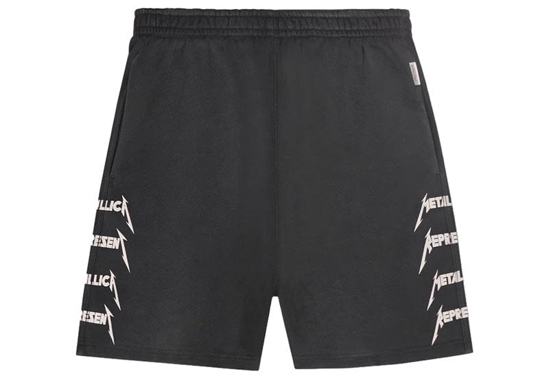 Represent x Metallica Cotton Crew Shorts Stained Black – Court Order