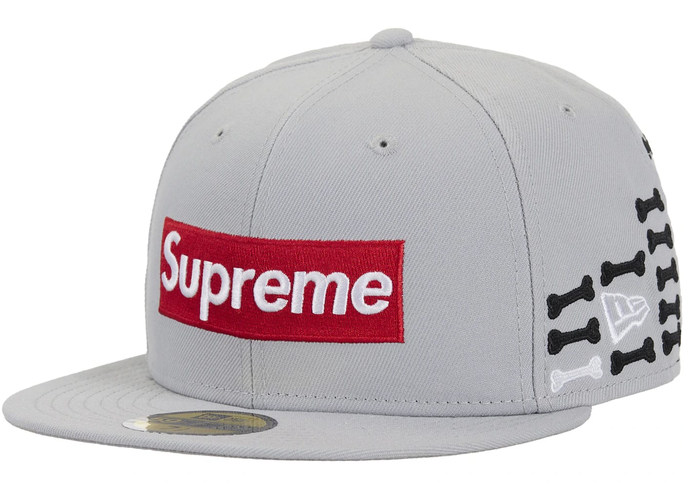 Supreme Bones Box Logo New Era 59Fifty Fitted Hat Grey – Court Order