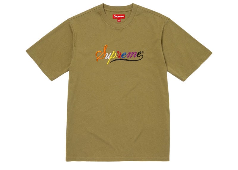 Supreme Cursive S/S Top Dusty Olive – Court Order