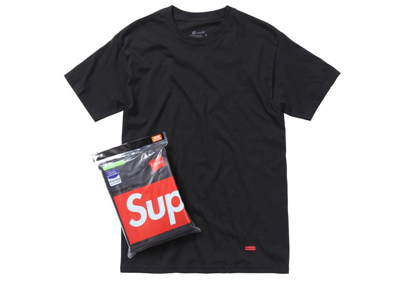 Supreme Hanes Tagless Tees (Single) Black – Court Order
